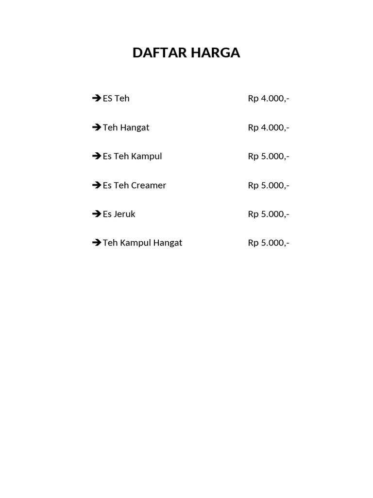 DAFTAR HARGA | PDF