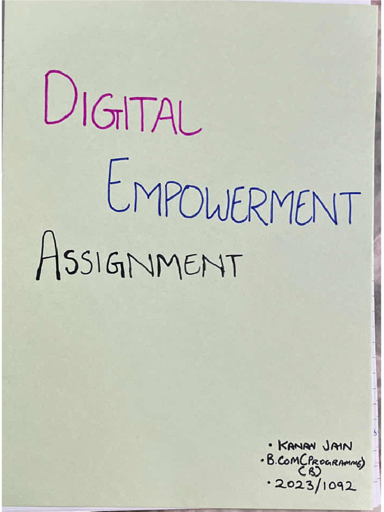 Kanav Jain-1092 Digital Empowerment Assignment | PDF
