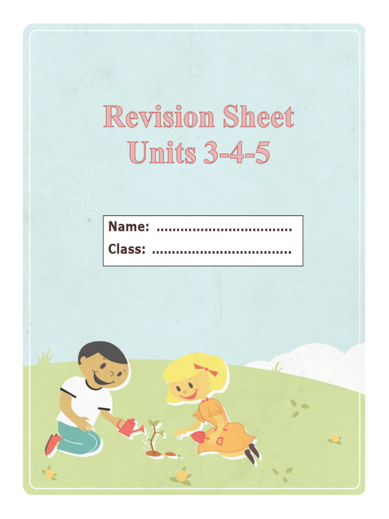 Term 1 Revision Sheet (Grade 2) | PDF