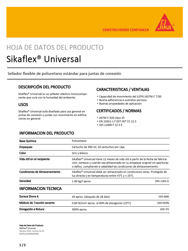 Sikaflex Universal | PDF | Materiales