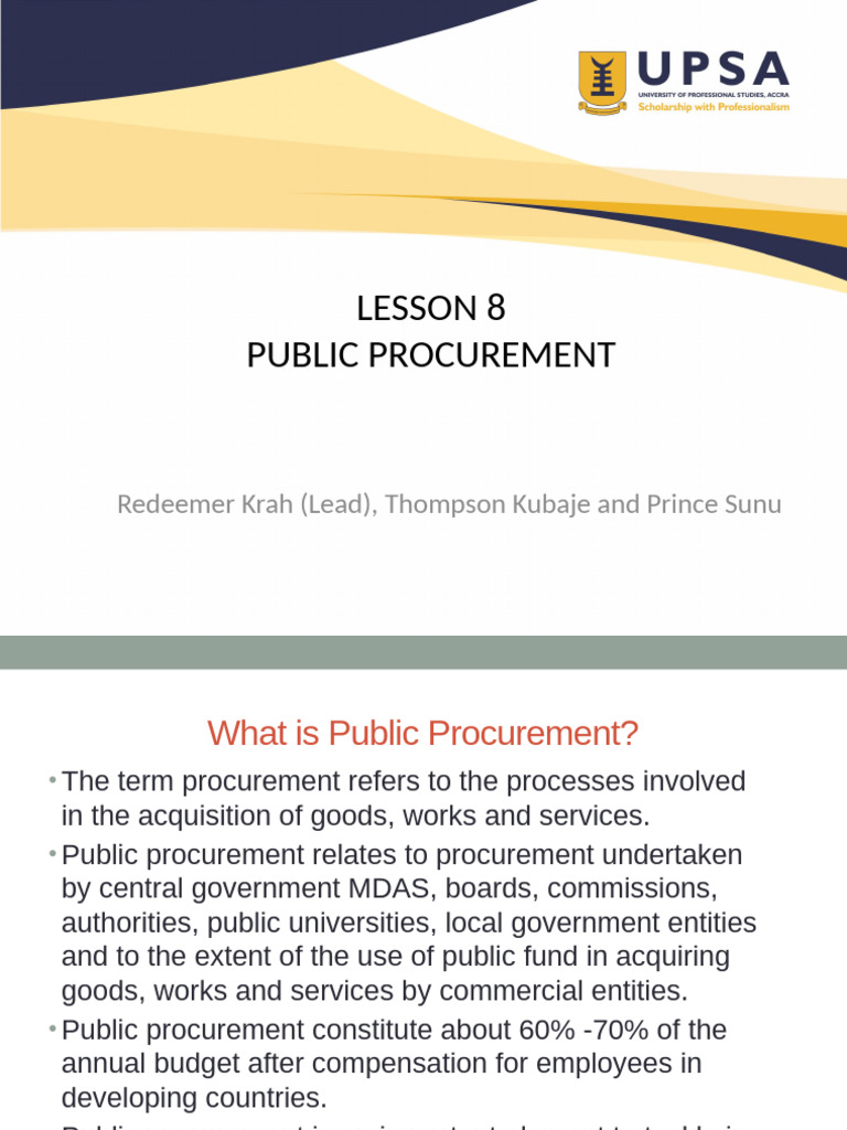 Public Procurement Methods in Ghana | PDF | Procurement
