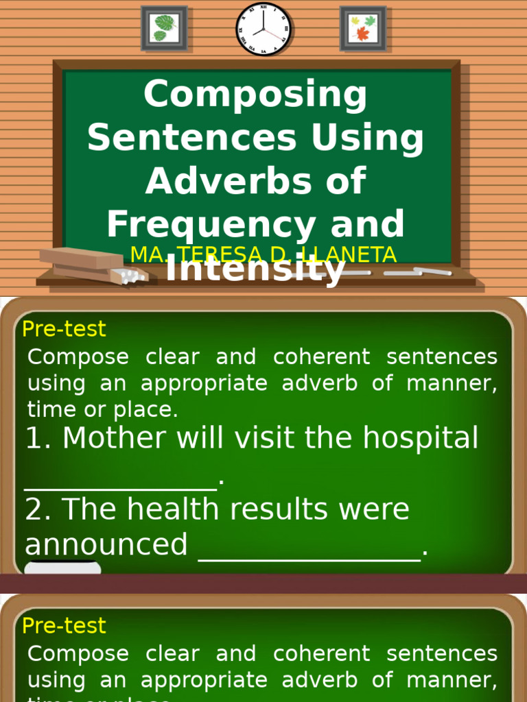 Composing Sentences Using Adverbs of Frequency and Intensity | PDF ...