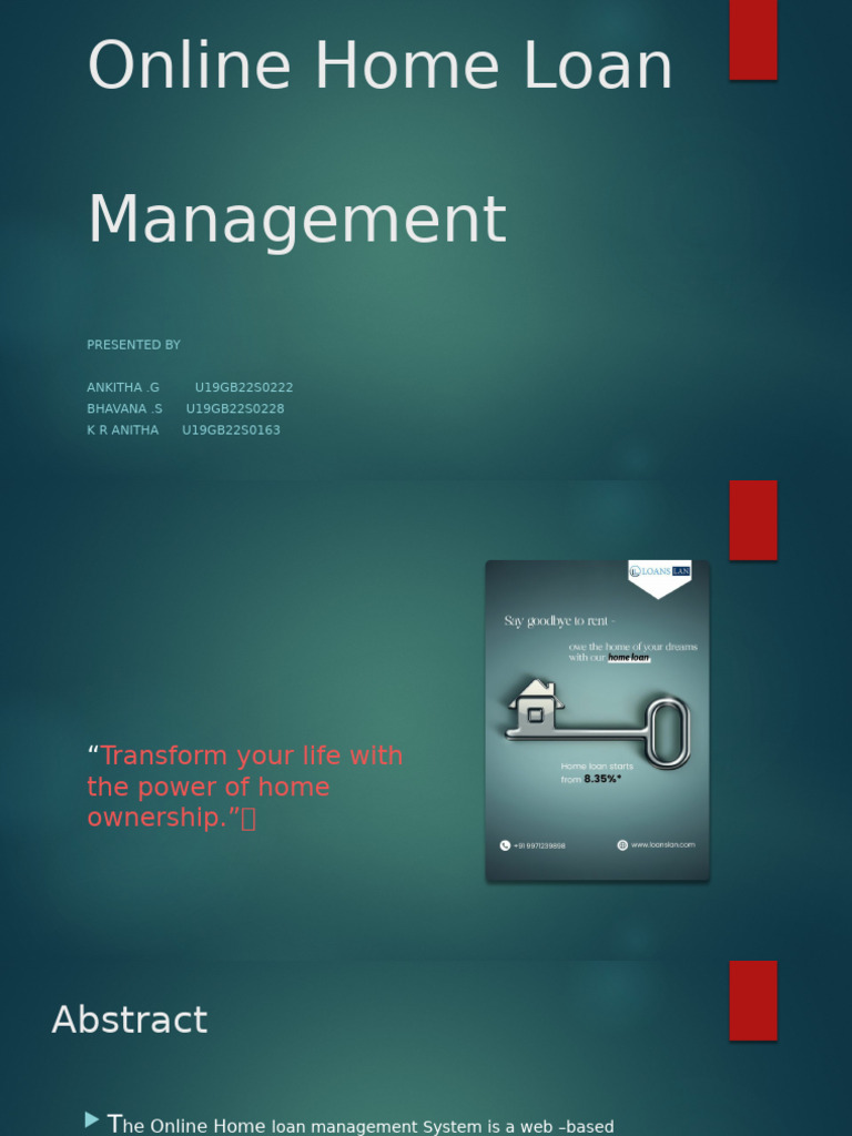 Online Home Loan Management System | PDF