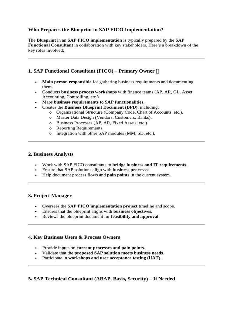 SAP FICO Implementation Steps | PDF | Business Process | Software Engineering