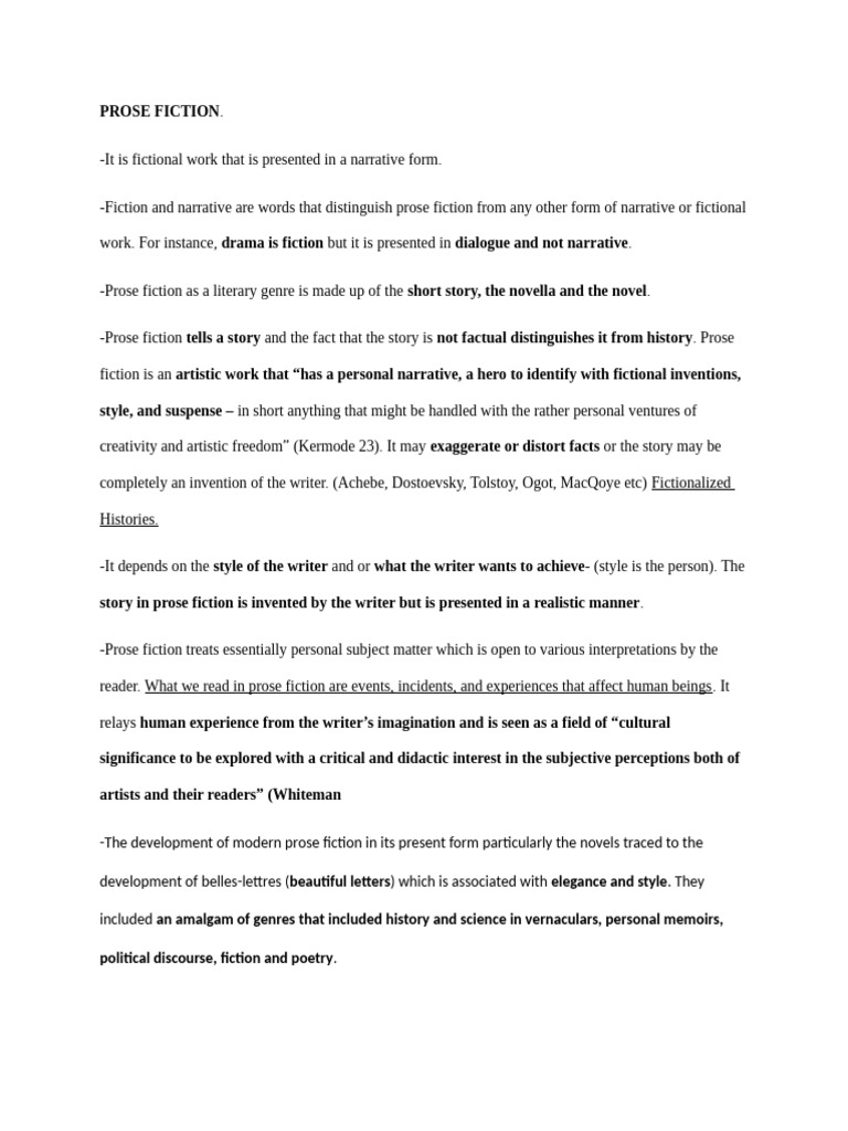 Understanding Prose Fiction Types | PDF | Gothic Fiction | Novels