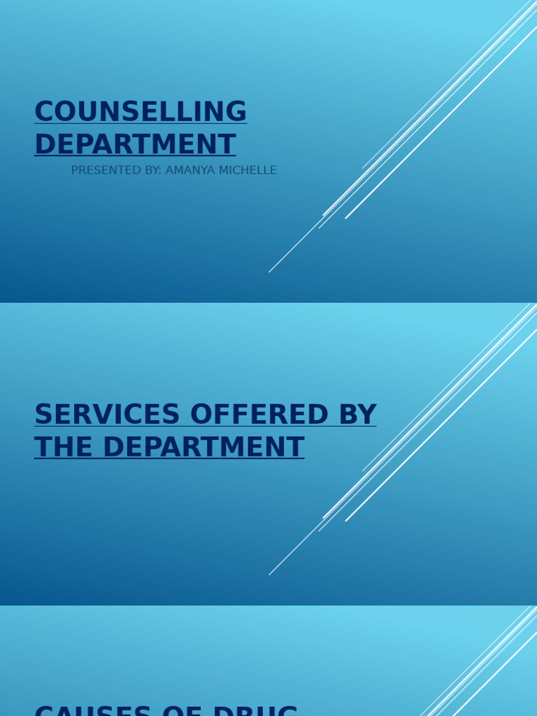 COUNSELLING DEPARTMENT | PDF