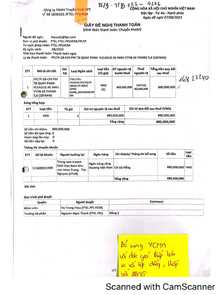 Epayment Hop Dong Hoa Don Ycdt BBTN | PDF