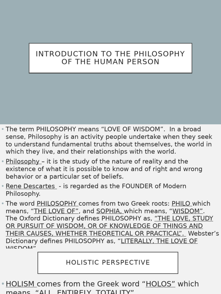 Introduction To The Philosophy of The Human Person | PDF | Logic | Metaphysics
