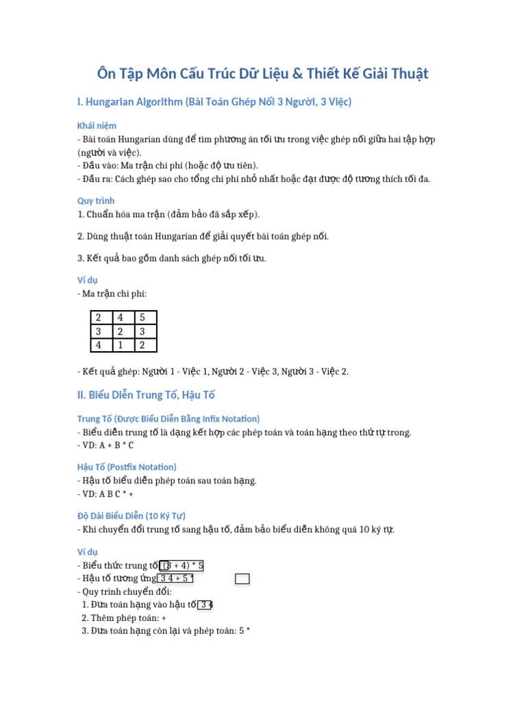 On_Tap_CTDL_Thiet_Ke_Giai_Thuat | PDF