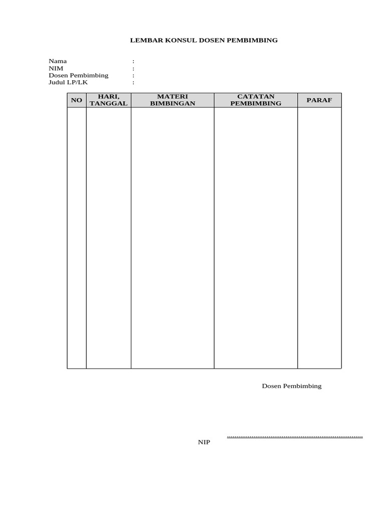 Format Konsul Dospem | PDF