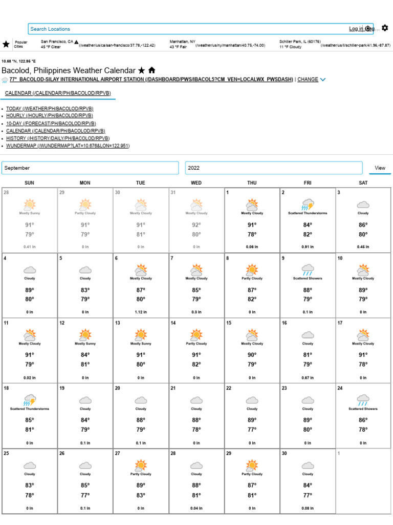 Bacolod Weather Report - Sept 2022 - Jan 2023 | PDF | Precipitation | Wound
