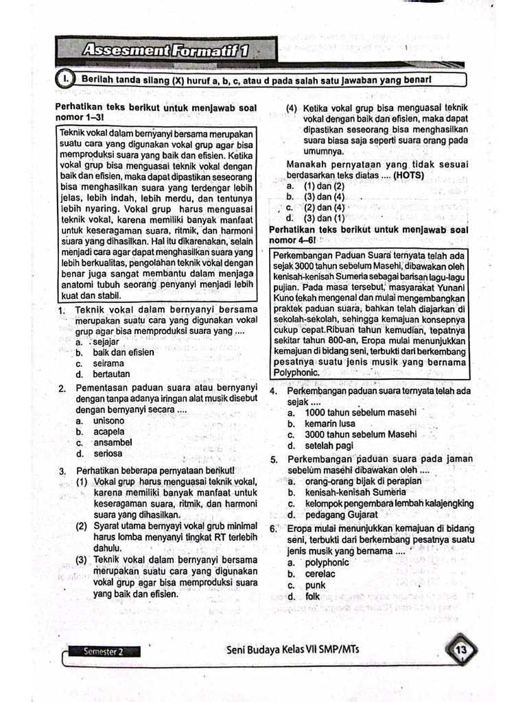 Senbud Kelas 7 | PDF