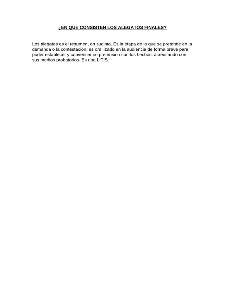 En Que Consisten Los Alegatos Finales | PDF