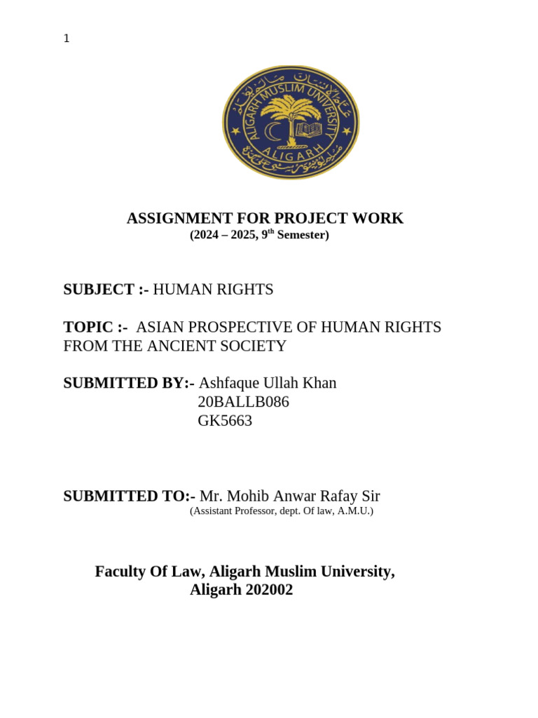 Project Work For Human Rights | PDF | Human Rights | Social Psychology