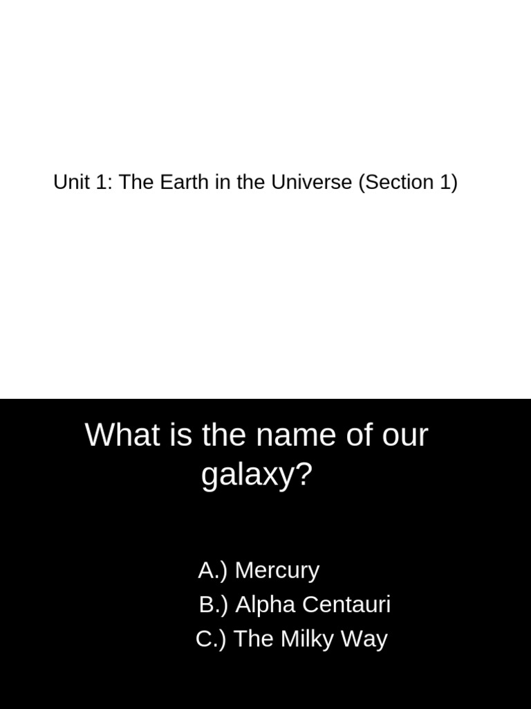 Unit 1 The Earth in The Universe | PDF