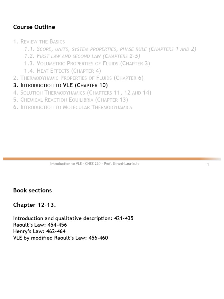 CHEE220 - Lectures - 3 Introduction To VLE | PDF | Thermodynamics ...