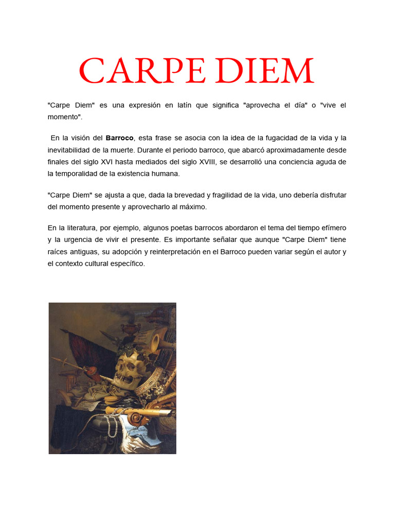Carpe diem (1) | PDF | Barroco