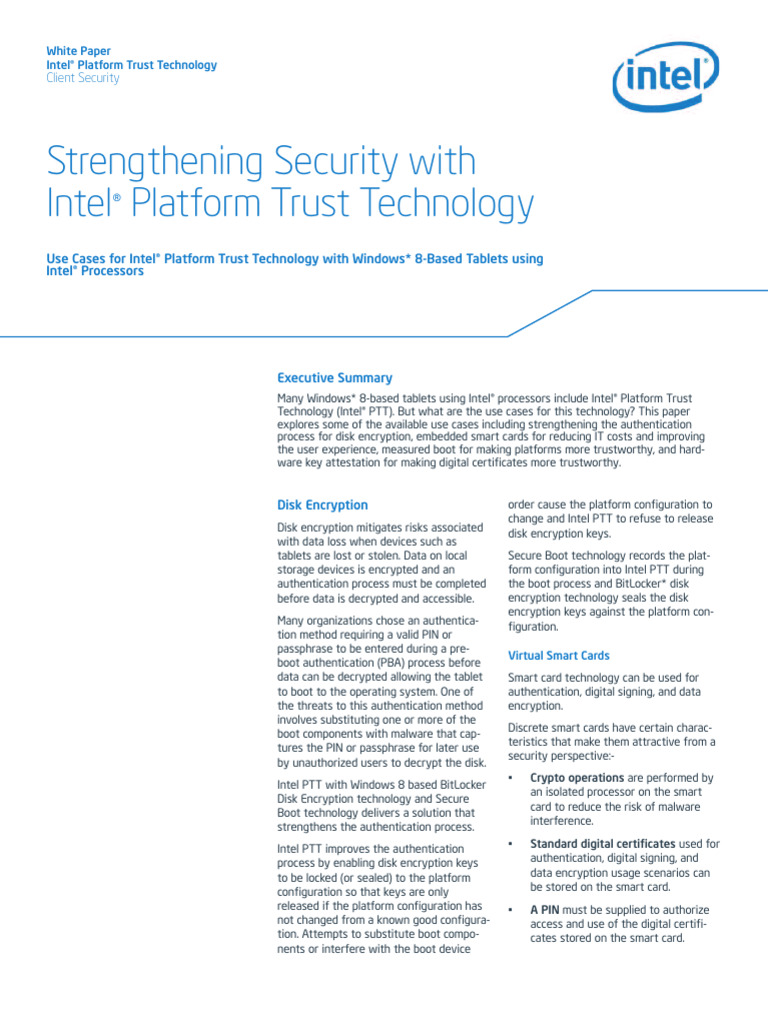 Enterprise Security Platform Trust Technology White Paper | PDF | Smart ...