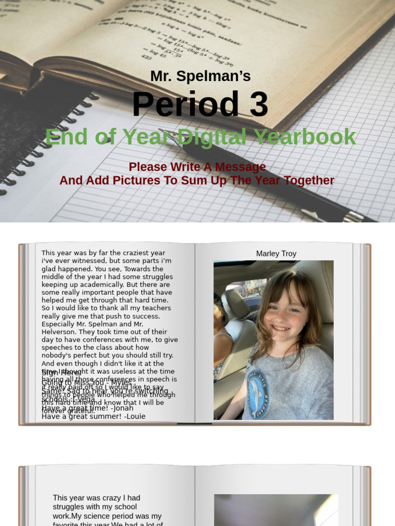 Period 3 - End of Year Digital Yearbook | PDF