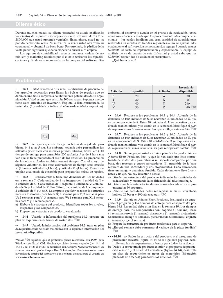 Prob MRP Heizer Cap 14 | PDF
