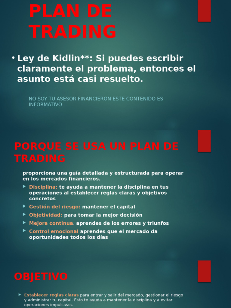 Plan de Trading | PDF | Portafolio (Finanzas) | Comerciante (Finanzas)