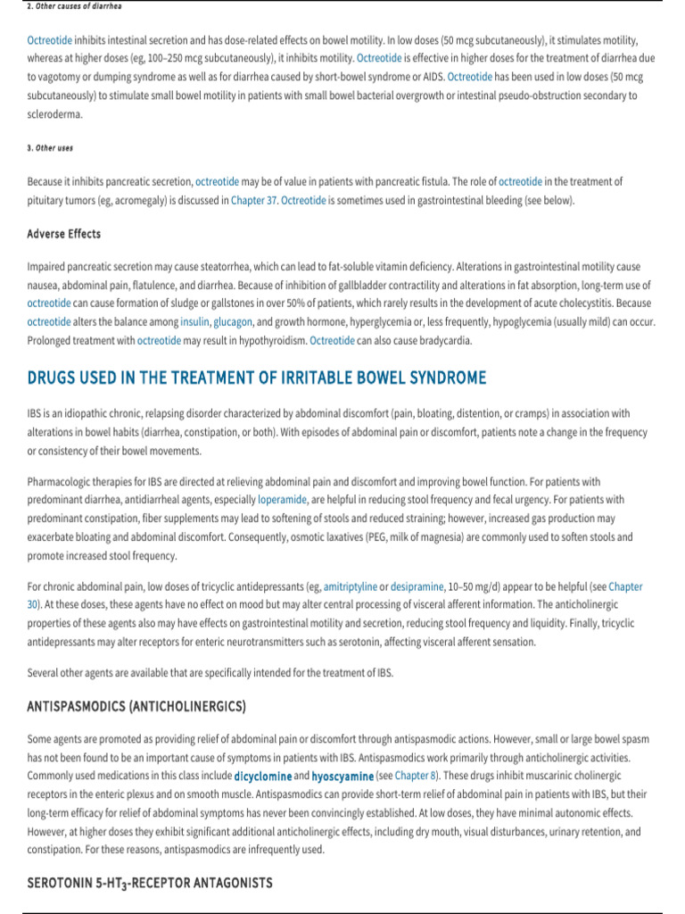 Ibs, Billiary & Pancreatic Katzung | PDF | Irritable Bowel Syndrome | Pancreas
