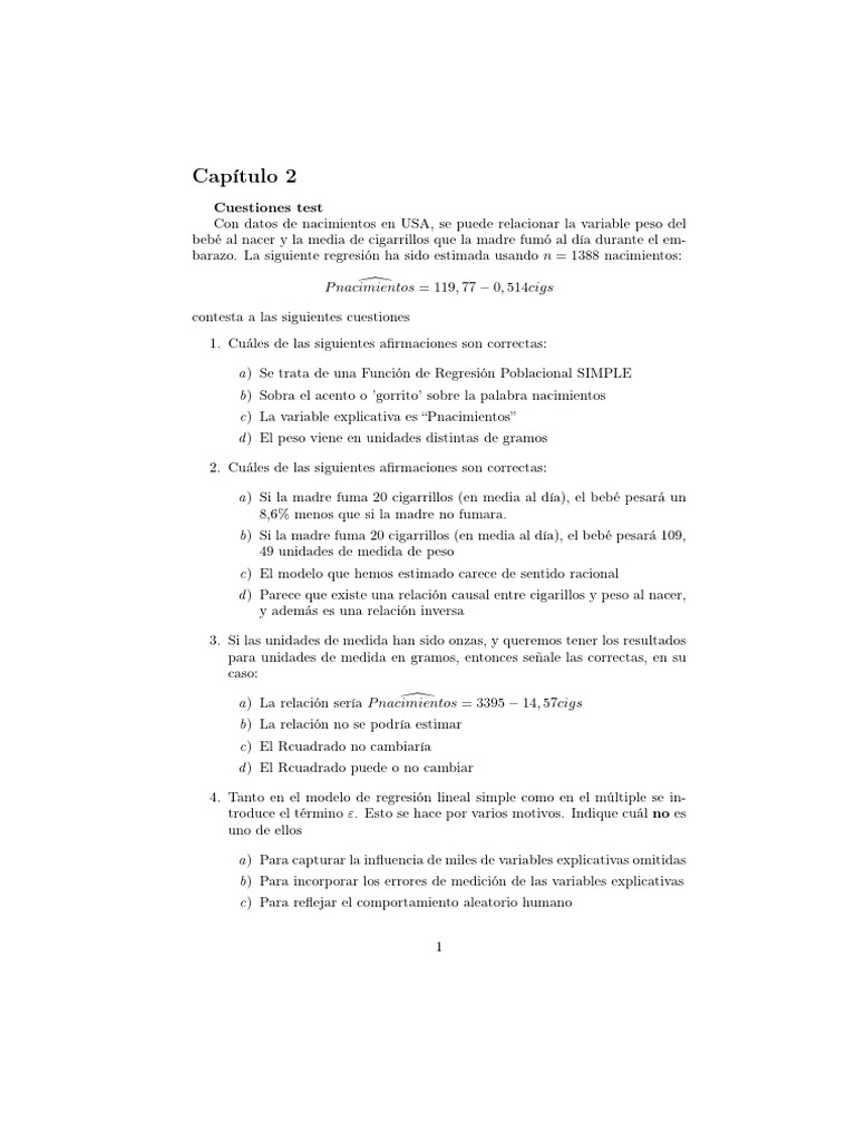 Cap 2 | PDF | Análisis de regresión | Regresión lineal