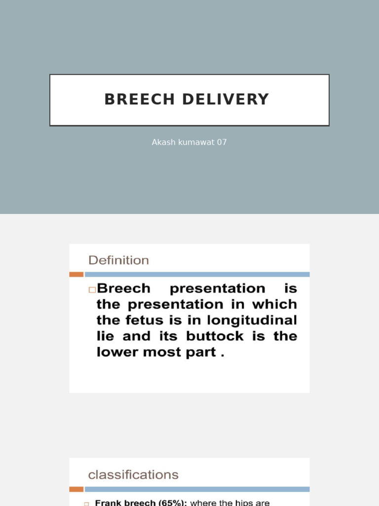 Breech Delivery | PDF