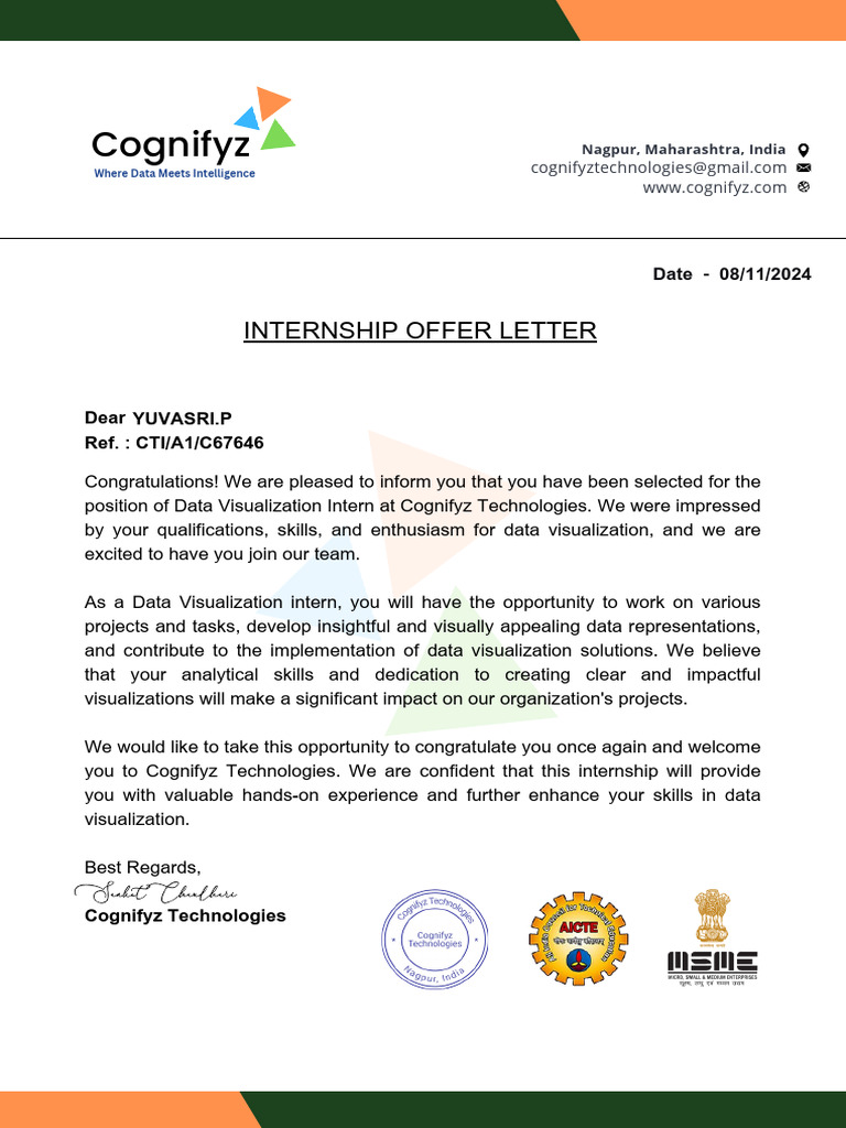 Yuvasri Cognifyz | PDF