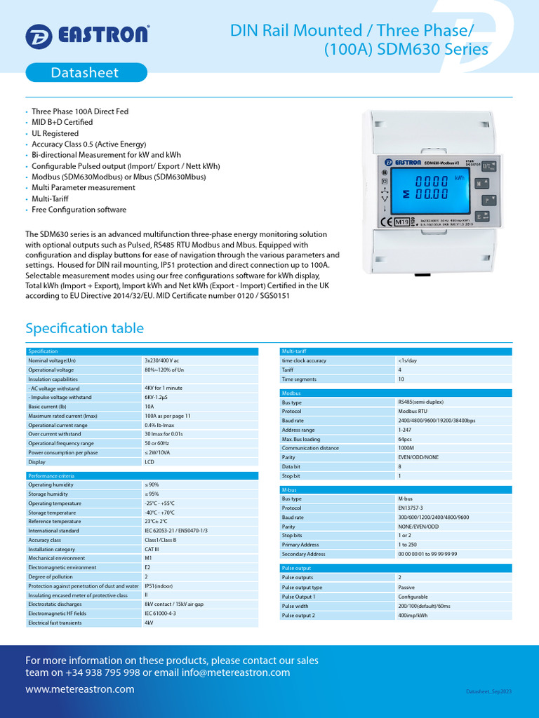 Eastron Sdm630 Modbus V2 Auslesen