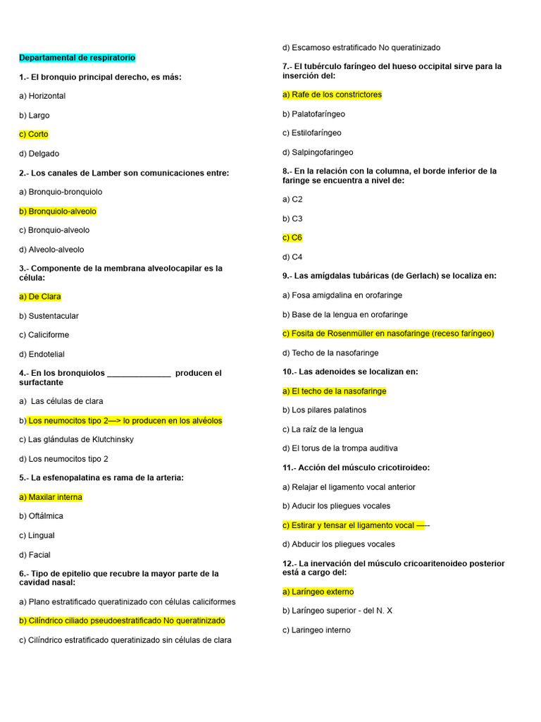 Depa 1 - Respi | PDF | Laringe | Nariz humana