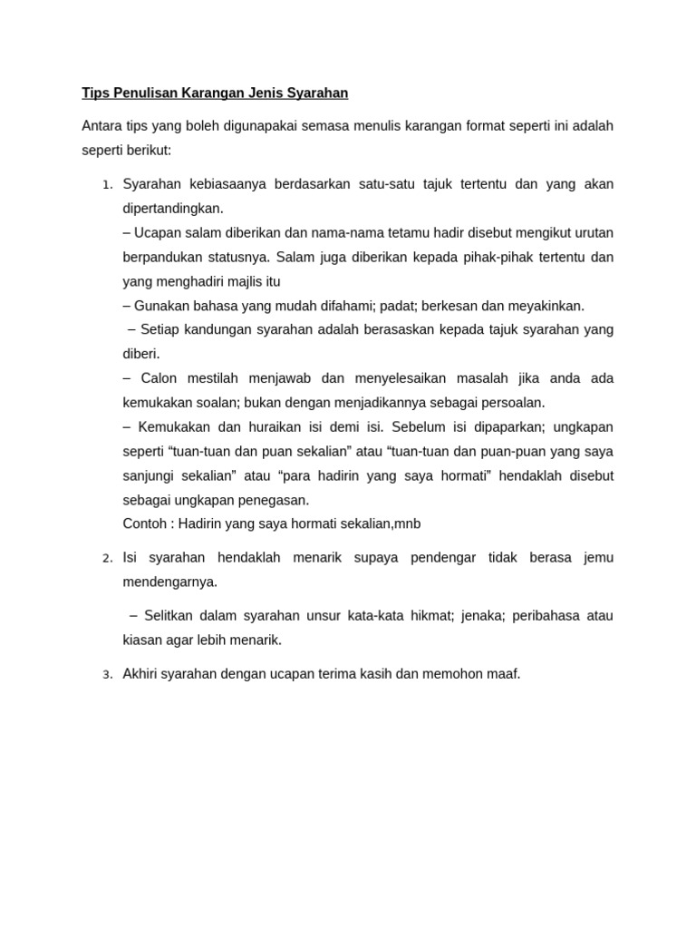 Tips Penulisan Karangan Jenis Syarahan | PDF