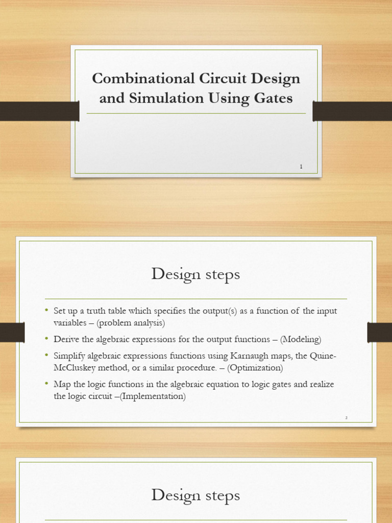 Combinational Circuit Design | PDF | Logic Gate | Electronics