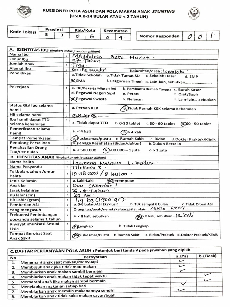 Kuesioner Pola Asuh LLB - 1 | PDF