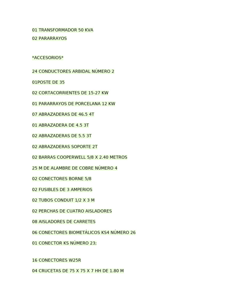 Presupuesto Materiales Proyecto Electricidad - 2da Fase | PDF