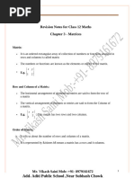 Matrices Formula Sheet Class12 2025-26 (1) | PDF