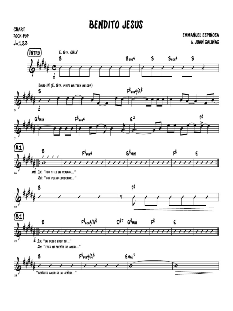 Bendito Jesús - Chart | PDF