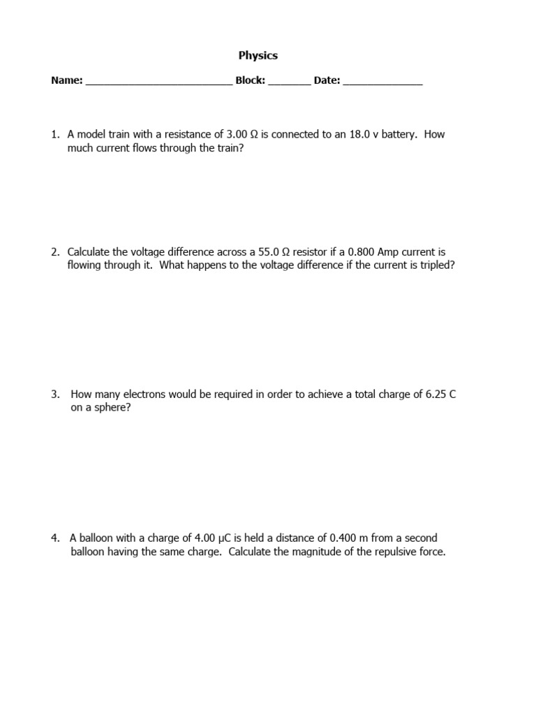 Ohms Law Practice Prob-1-1 | PDF | Series And Parallel Circuits | Resistor