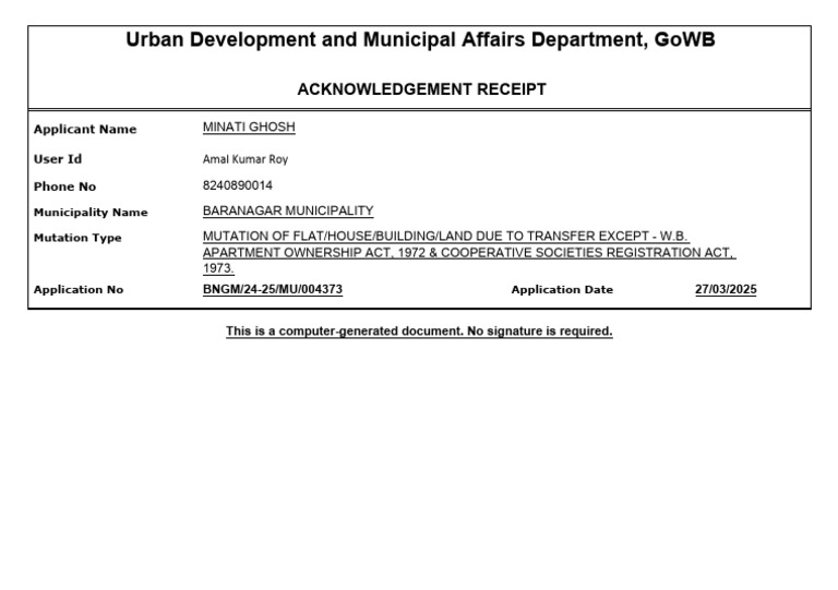 Acknowledgement Report | PDF