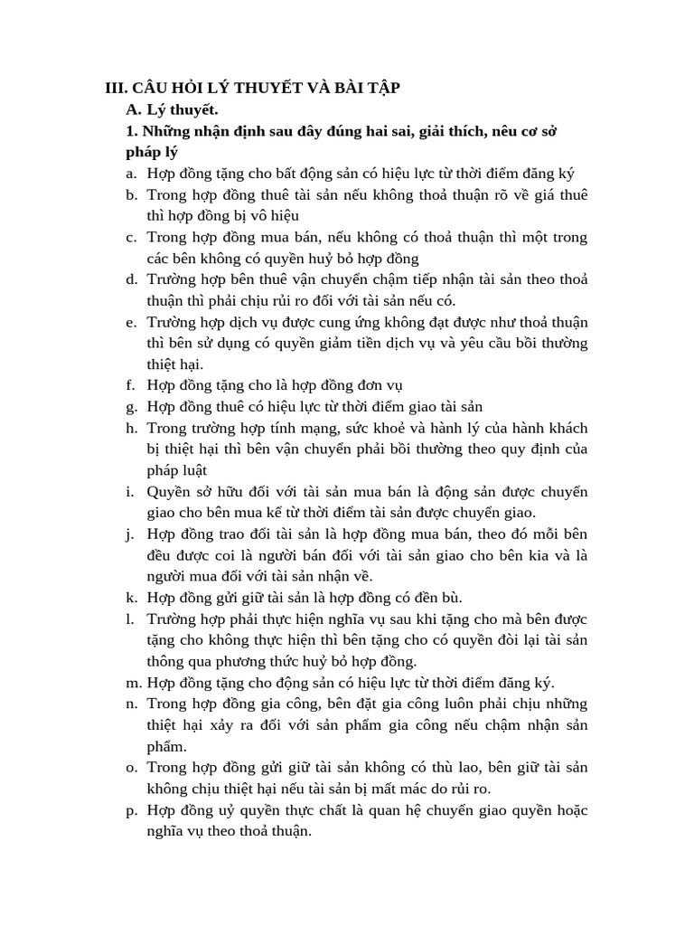 Cau Hoi Ly Thuyet Va Bai Tap Mon HDDSTD | PDF