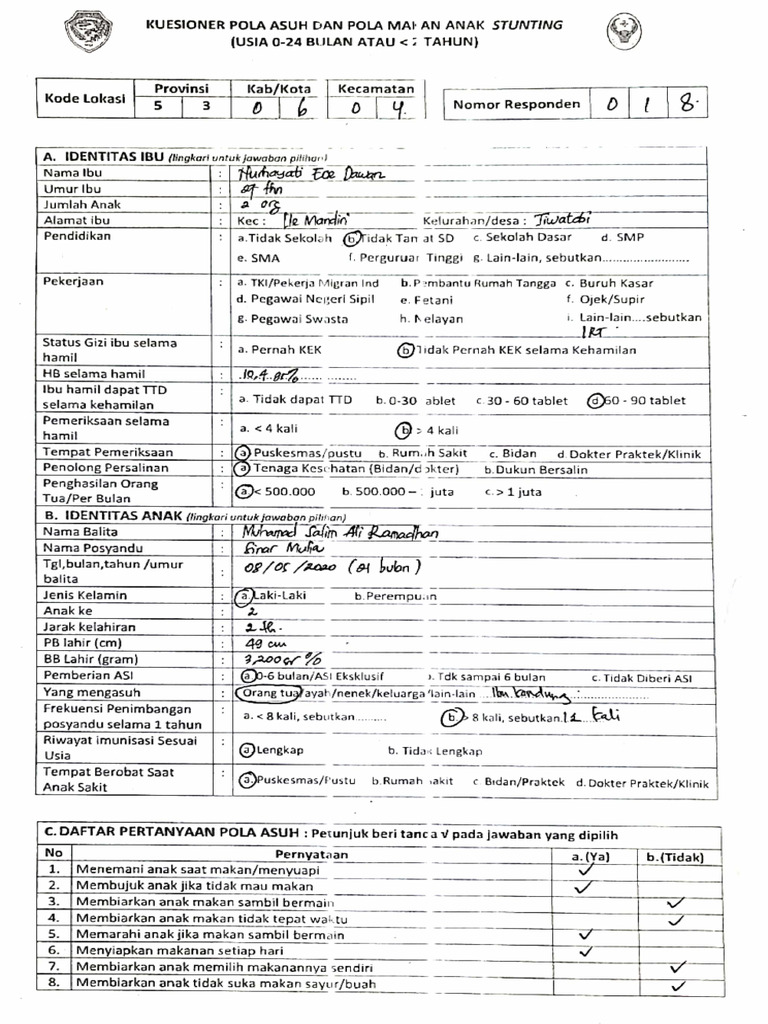 Kuesioner pola asuh twtb_18 | PDF