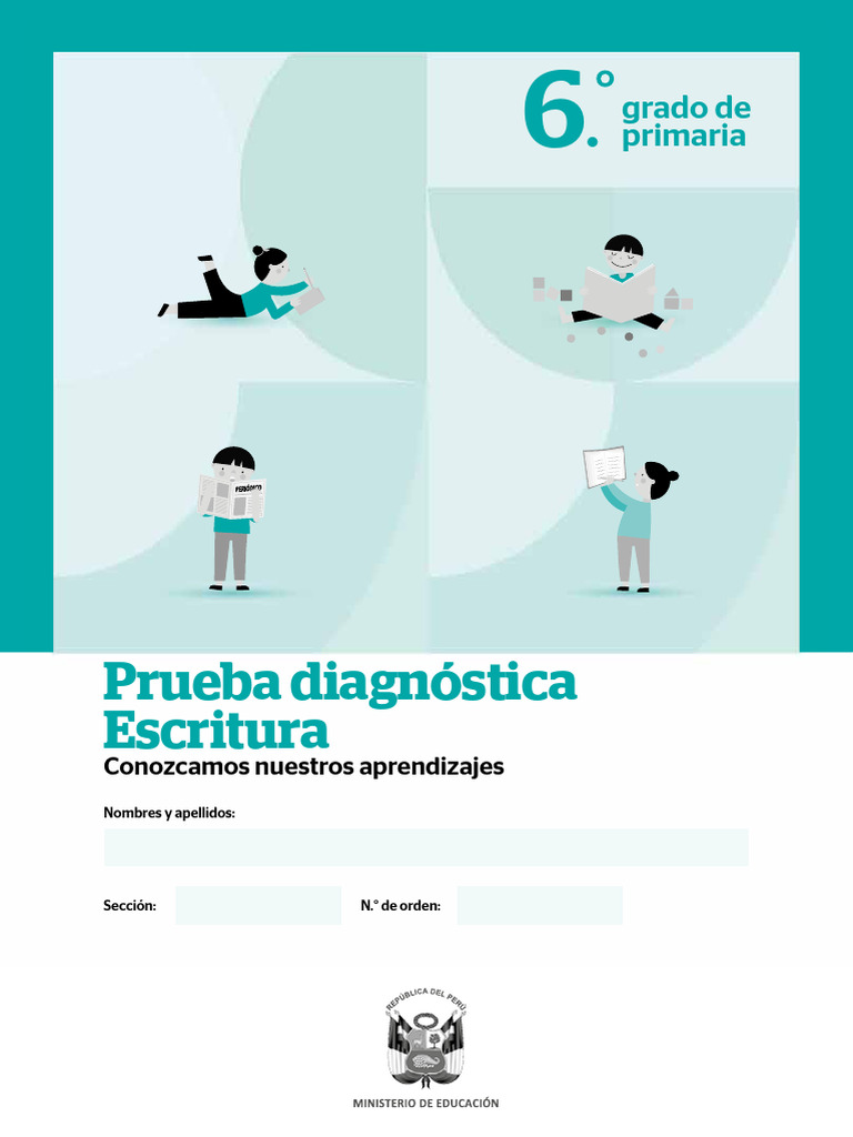 Prueba diagnóstica Escritura, conozcamos nuestros aprendizajes. 6°. grado de Primaria | PDF
