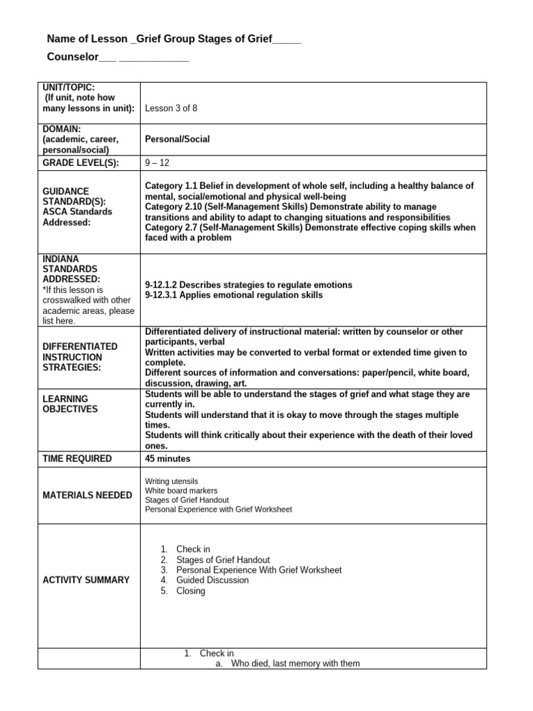 Grief Group 3 Stages of Grief | PDF | Grief | Experience