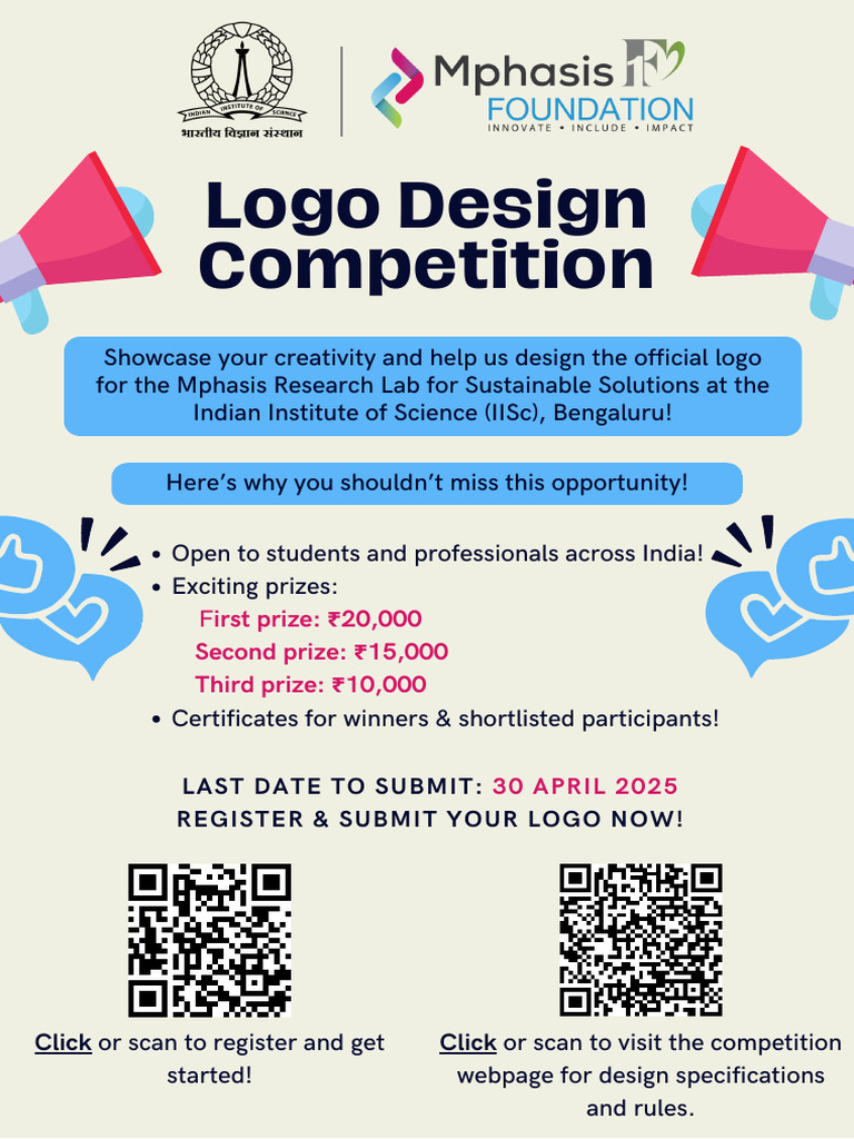 IISc Mphasis Lab Logo Competition Poster | PDF