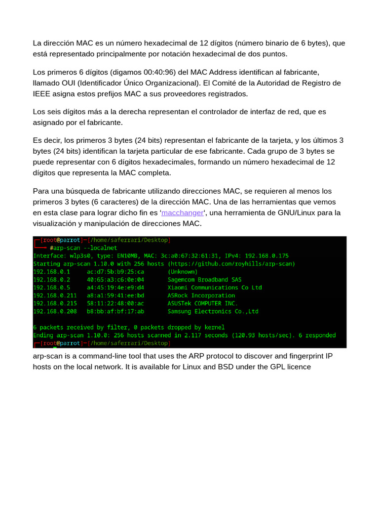 OUI y direcciones MAC: guía esencial | PDF