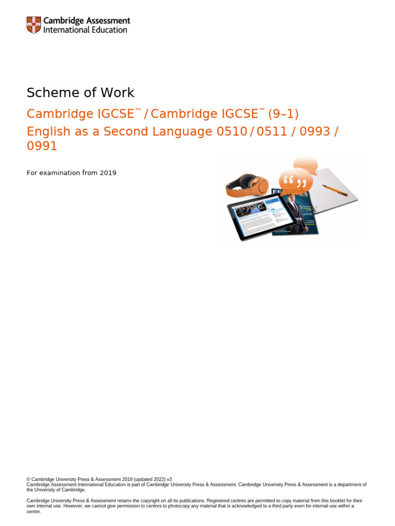 0510 Scheme of Work (For Examination From 2019) | PDF | Learning ...