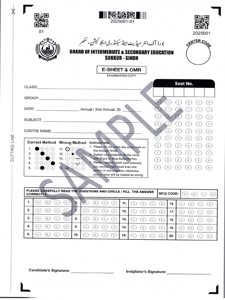 Exam Sample Digital Copy E-Marking | PDF