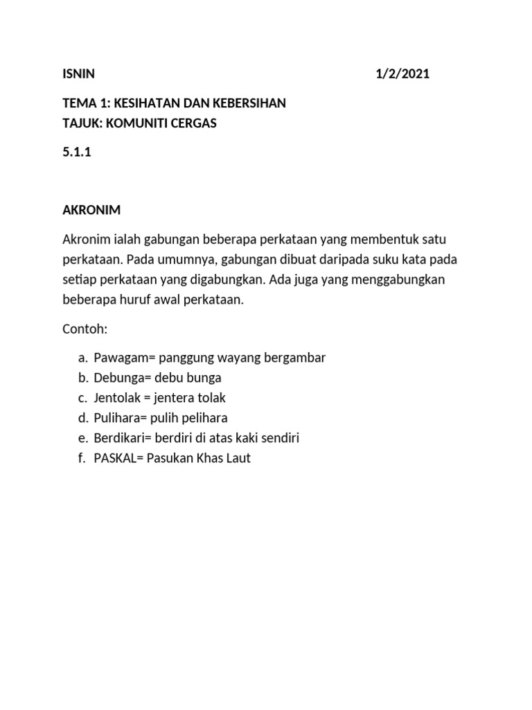 Latihan Isnin 1 Feb | PDF