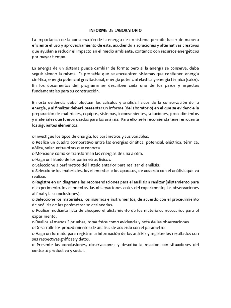 Informe de Laboratorio Energía Cinética | PDF