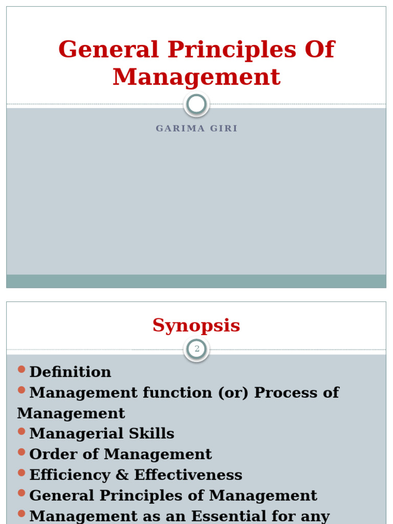 CHP 1 (A) General Principles of Management | PDF | Business